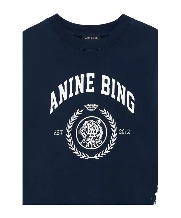 ANINE BING Miles Collegiate Logo Sweatshirt - Black