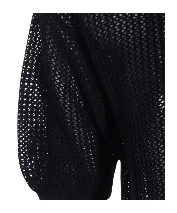 Antonelli Firenze Open-knit Short-sleeve Sweater - Black