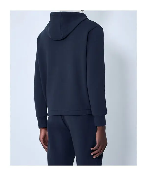 Moncler Logo Patch Zip-up Hooded Jacket - Navy Blue