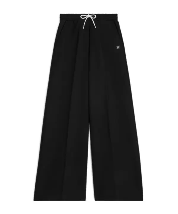 Celine Cotton Fleece Flared Sweatpants - Black/white