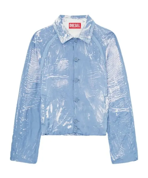 DIESEL® J-orion Bomber Jacket With Polo Collar - Light Blue