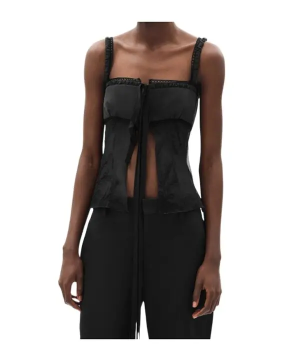 ANN DEMEULEMEESTER Gila Balconette Top With Panels - Black