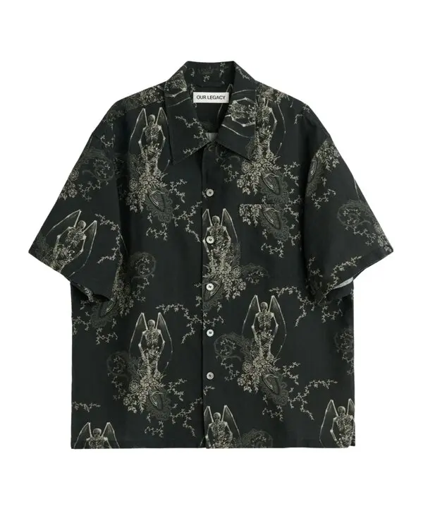 Our Legacy Death Paisley Short-sleeve Shirt - Black