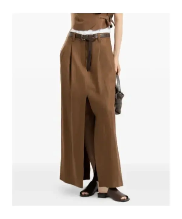 Brunello Cucinelli Monili Detailed Midi Skirt - Green