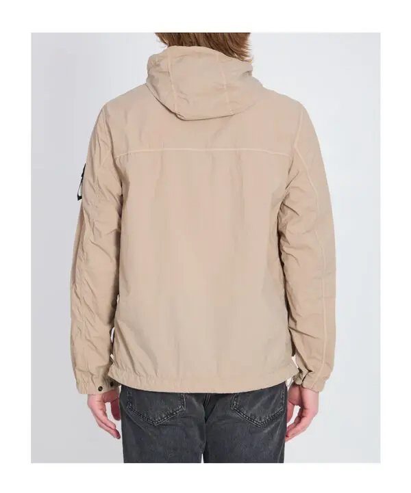 Stone Island Sanded Nylon Hooded Jacket - Beige