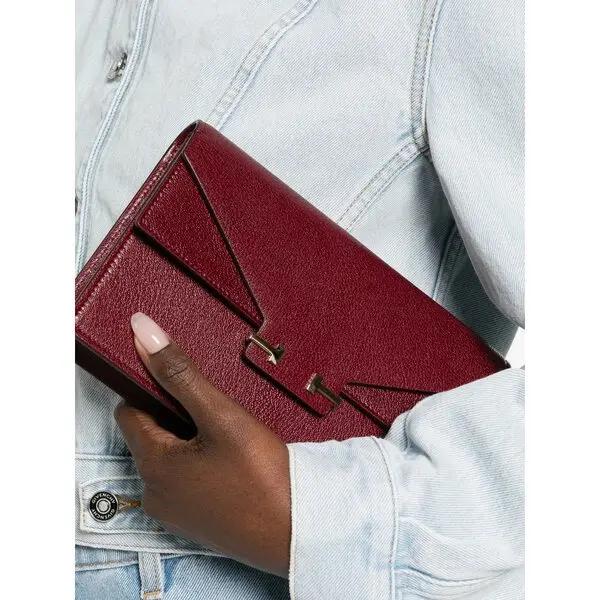 TOM FORD Logo Flap Clutch - Red