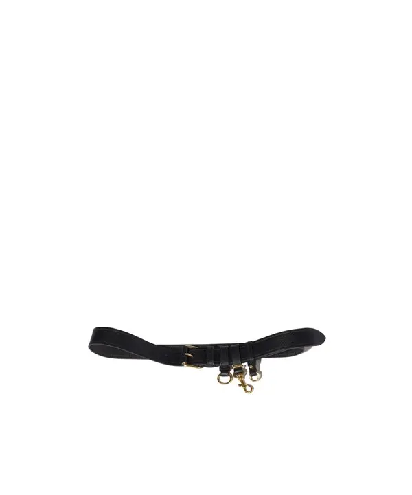 Miu Miu Logo Detailed Leather Belt - Black