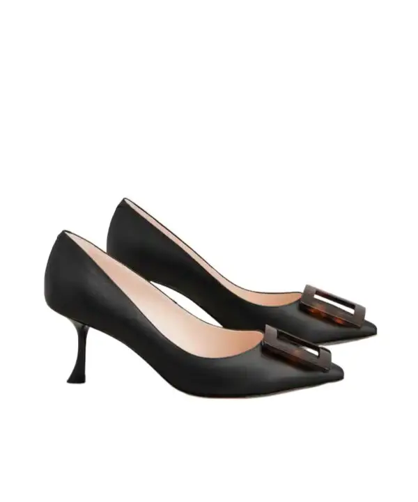 ROGER VIVIER Viv In The City Leather Pumps With Resin Buckle