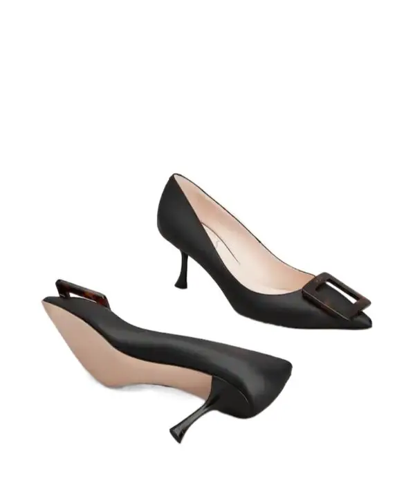 ROGER VIVIER Viv In The City Leather Pumps With Resin Buckle