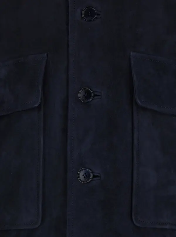Gucci Suede Jacket With Ribbon Detail - No
