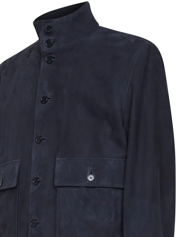 Gucci Suede Jacket With Ribbon Detail - No