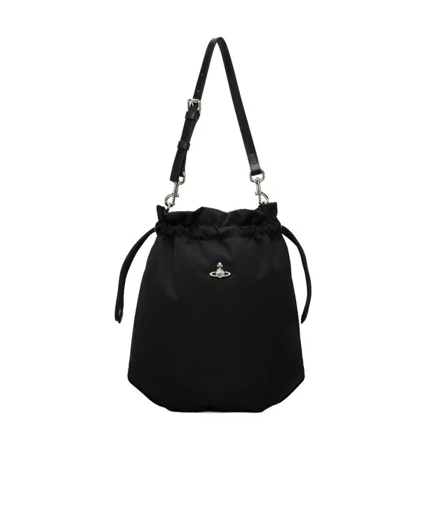 VIVIENNE WESTWOOD Orb Plaque Drawstring Pouch - Black
