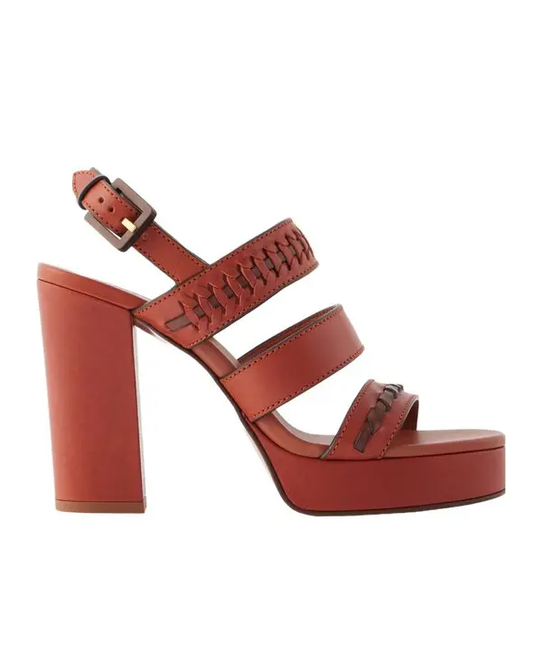 Zimmermann Alchemy Leather Platform Sandals - Brown