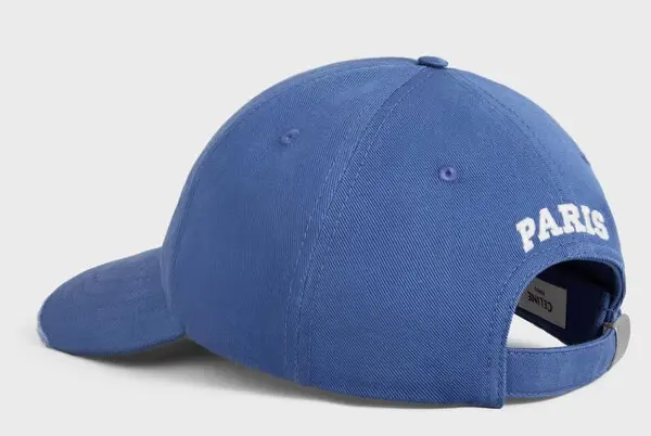 Celine Triomphe Cap In Cotton Twill Gabardine - Blue