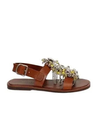 Dries Van Noten Embellished Flat Open-toe Sandals - Brown