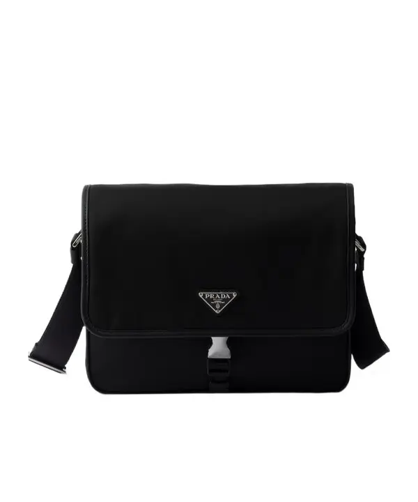 Prada Re-nylon Buckled Shoulder Bag - Black