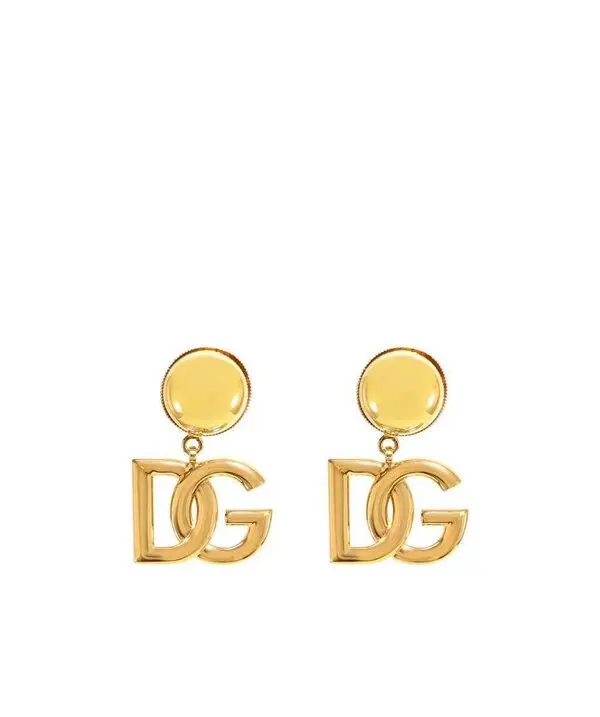 Dolce & Gabbana Interlocking Dg Logo Clip-on Earrings - Yellow