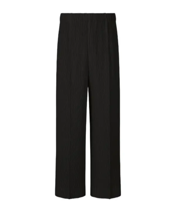 Issey Miyake Homme Plissé Pleated Wide Leg Trousers - Black