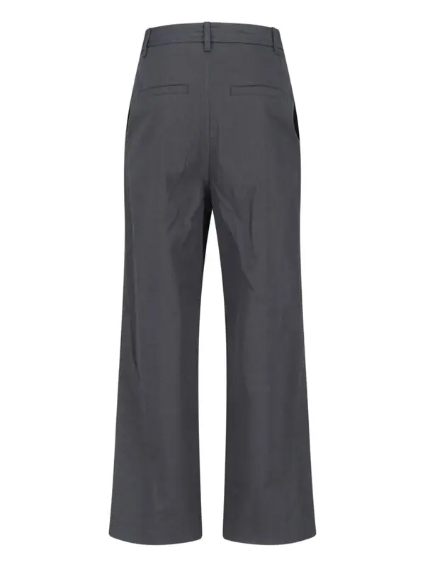 LOW CLASSIC Pleated Wide-leg Trousers - Black