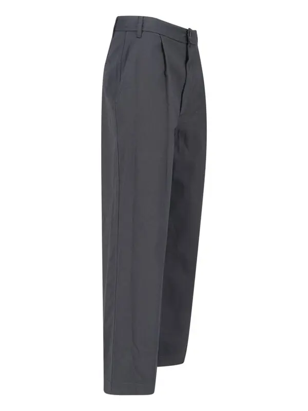 LOW CLASSIC Pleated Wide-leg Trousers - Black