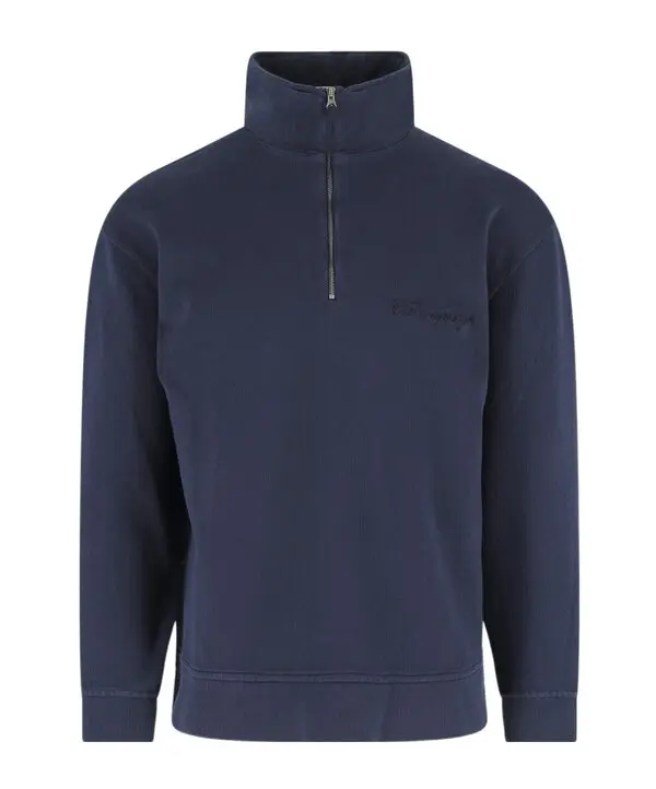 C.P. COMPANY Half-zip Funnel Neck Sweater - Black