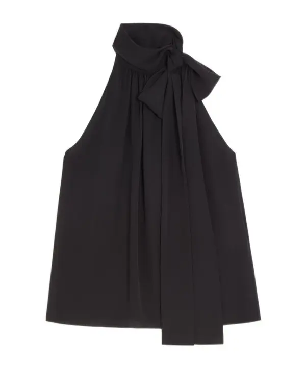 Valentino Garavani Sleeveless Bow Detail Top - Black