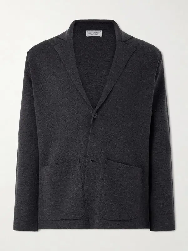 John Smedley Merino Wool Blazer - Gray