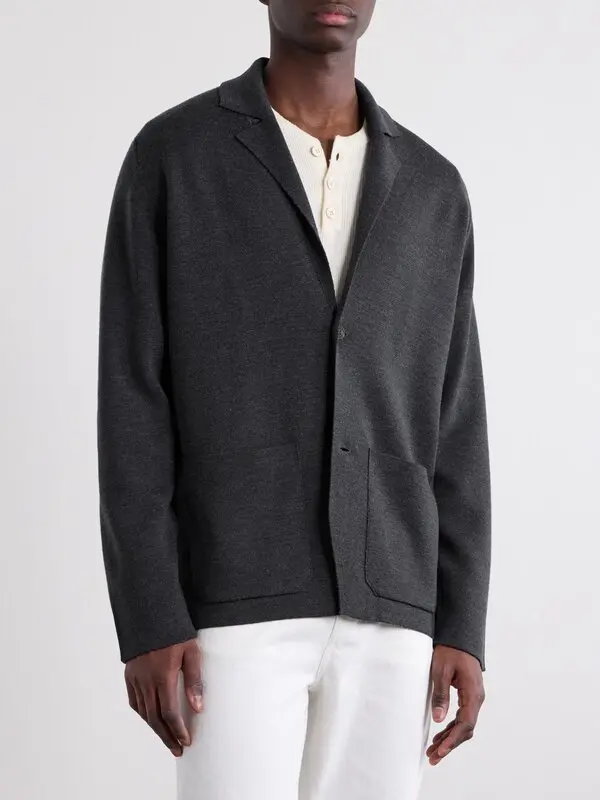 John Smedley Merino Wool Blazer - Gray