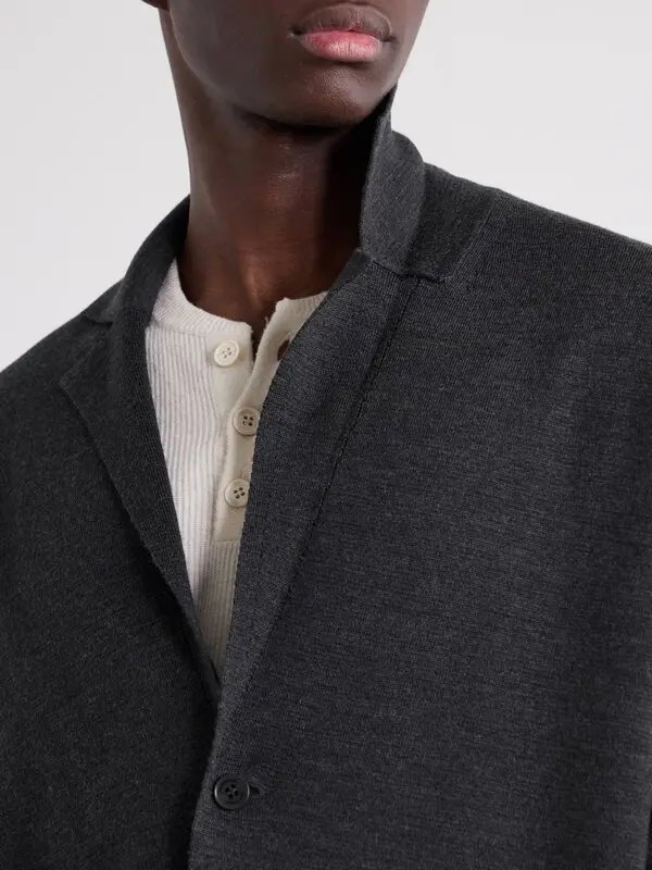 John Smedley Merino Wool Blazer - Gray