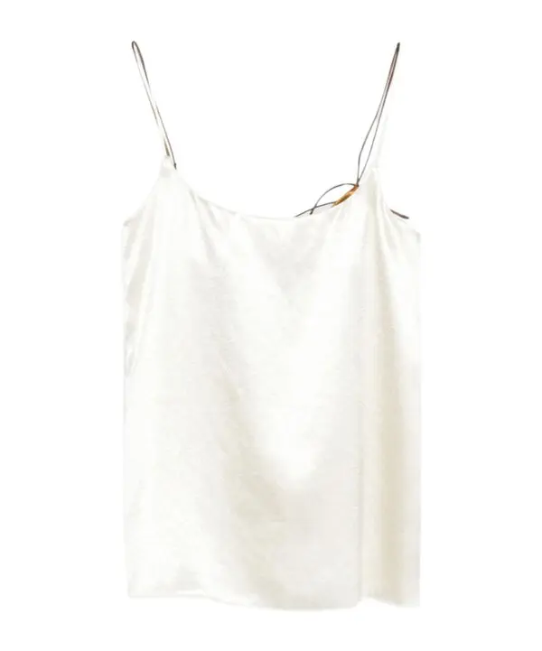 ALYSI Strappy Satin-effect Top - White