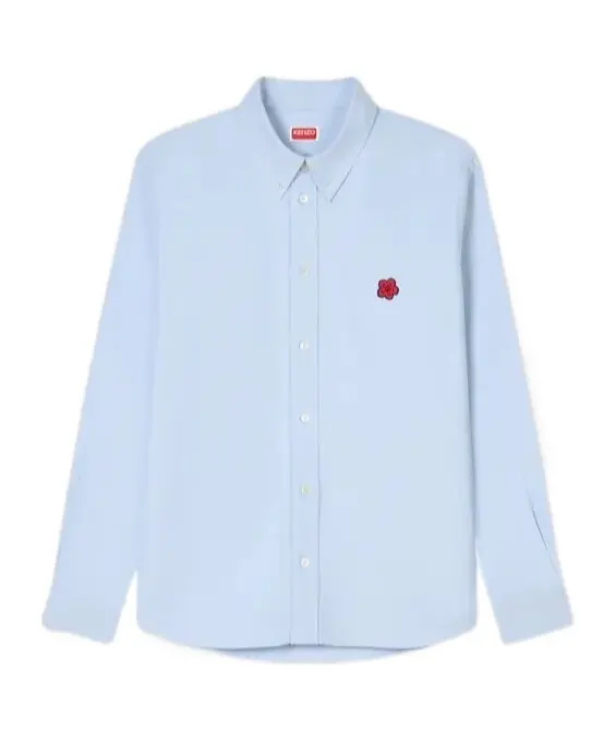 Kenzo Boke Flower Embroidered Casual Shirt - Light Blue
