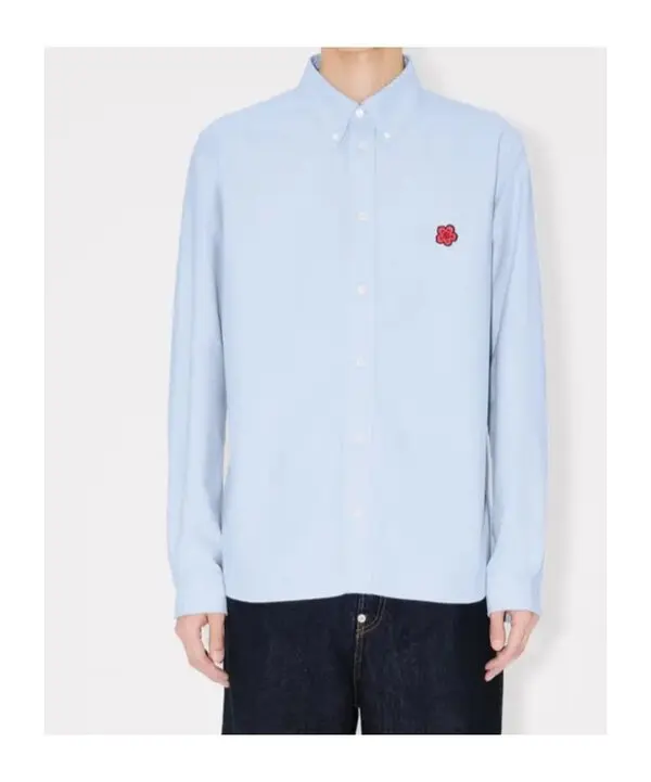 Kenzo Boke Flower Embroidered Casual Shirt - Light Blue