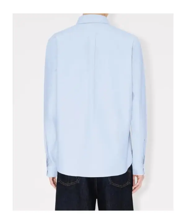 Kenzo Boke Flower Embroidered Casual Shirt - Light Blue