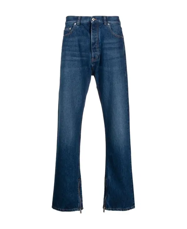 Off-White Logo Patch High-waisted Jeans - Blue