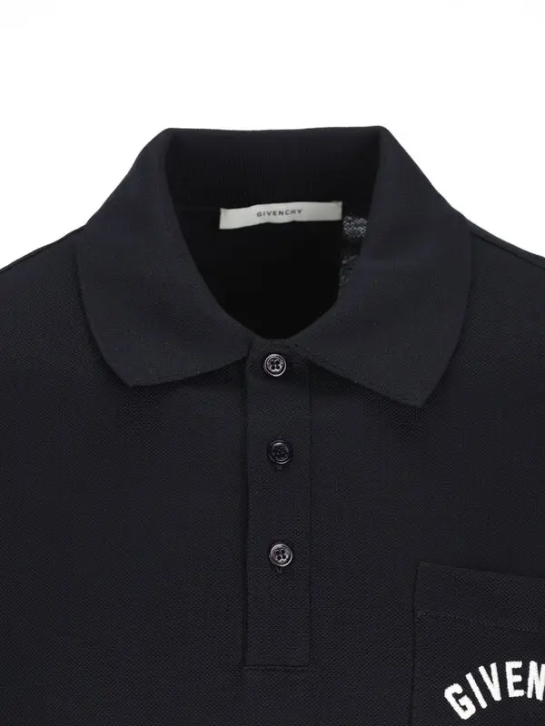 Givenchy Logo Embroidered Short-sleeved Polo Shirt - Black