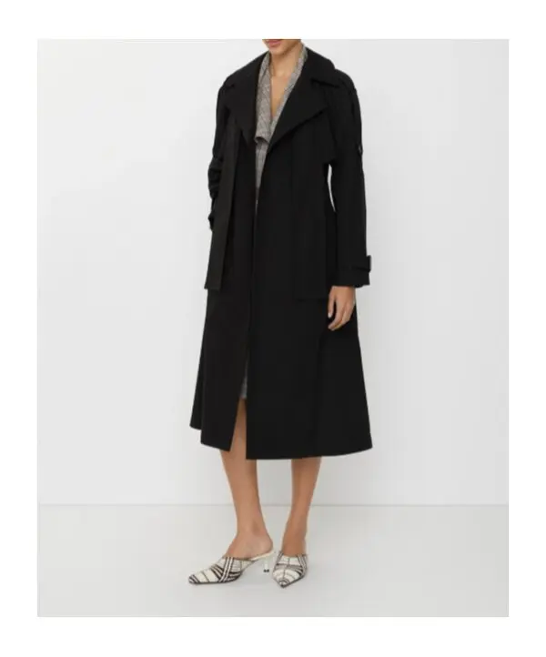 Burberry Kensington Medium Trench Coat - Black