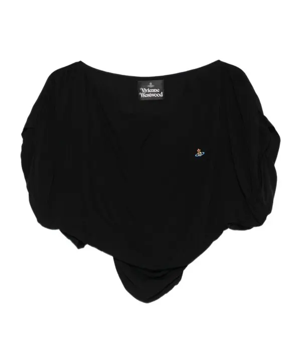 VIVIENNE WESTWOOD Draped Puff-sleeve Top - Black