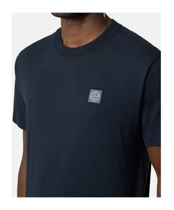 Stone Island Logo Patch Crewneck T-shirt - Blue