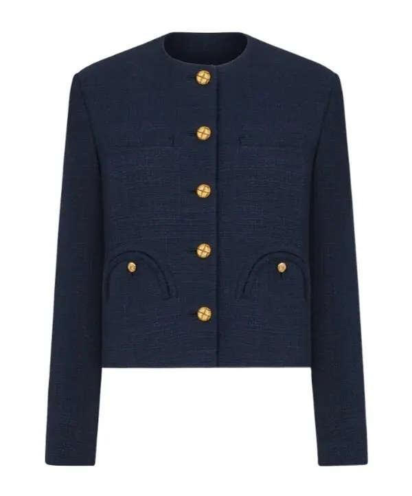 BLAZÉ MILANO Missy Shamo Cropped Jacket - Navy Blue