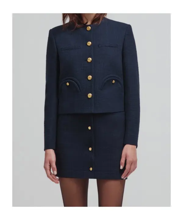 BLAZÉ MILANO Missy Shamo Cropped Jacket - Navy Blue