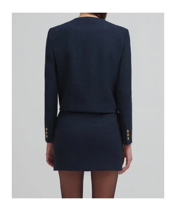 BLAZÉ MILANO Missy Shamo Cropped Jacket - Navy Blue