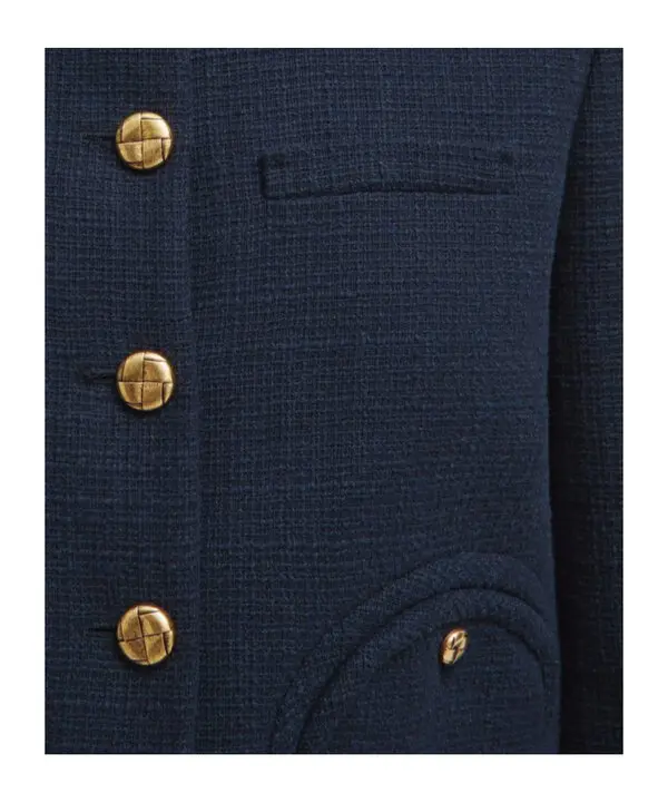 BLAZÉ MILANO Missy Shamo Cropped Jacket - Navy Blue