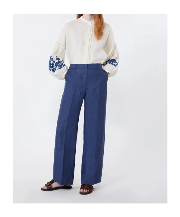 Max Mara Malizia Linen High-waisted Trousers