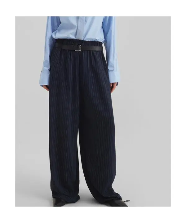 THE FRANKIE SHOP Pinstriped Wide-leg Trousers