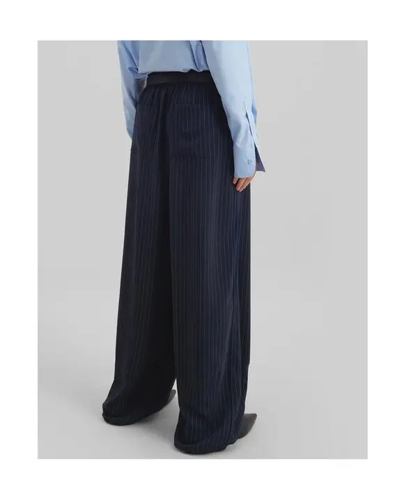 THE FRANKIE SHOP Pinstriped Wide-leg Trousers
