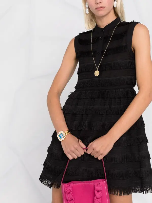 Moschino Sleeveless Tasseled Mini Dress