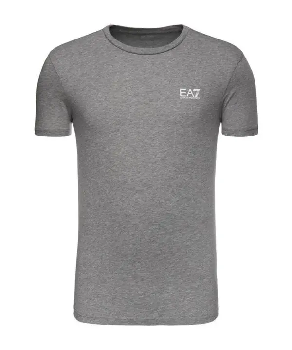 EA7 Logo Round-necked T-shirt - Gray