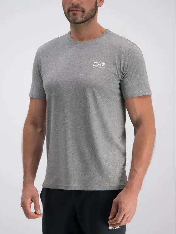 EA7 Logo Round-necked T-shirt - Gray