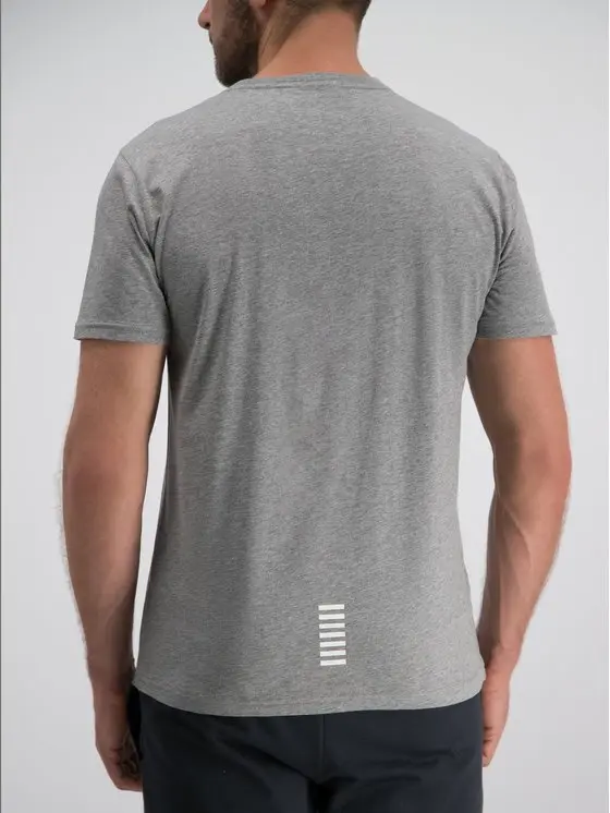 EA7 Logo Round-necked T-shirt - Gray