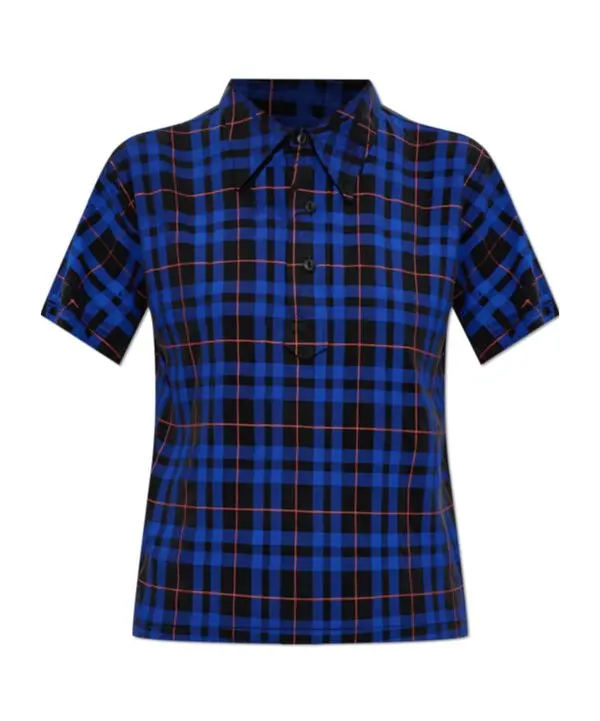 MAISON MARGIELA Plaid Short-sleeved Shirt - Blue